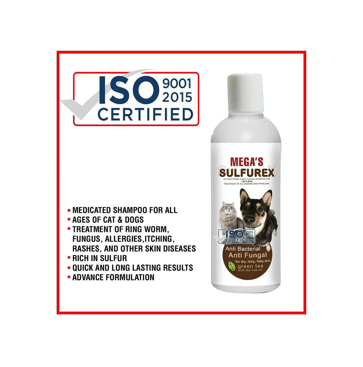Sulfurex Anti Bacterial & Anti Fungal Shampoo For Cats & Dogs ...